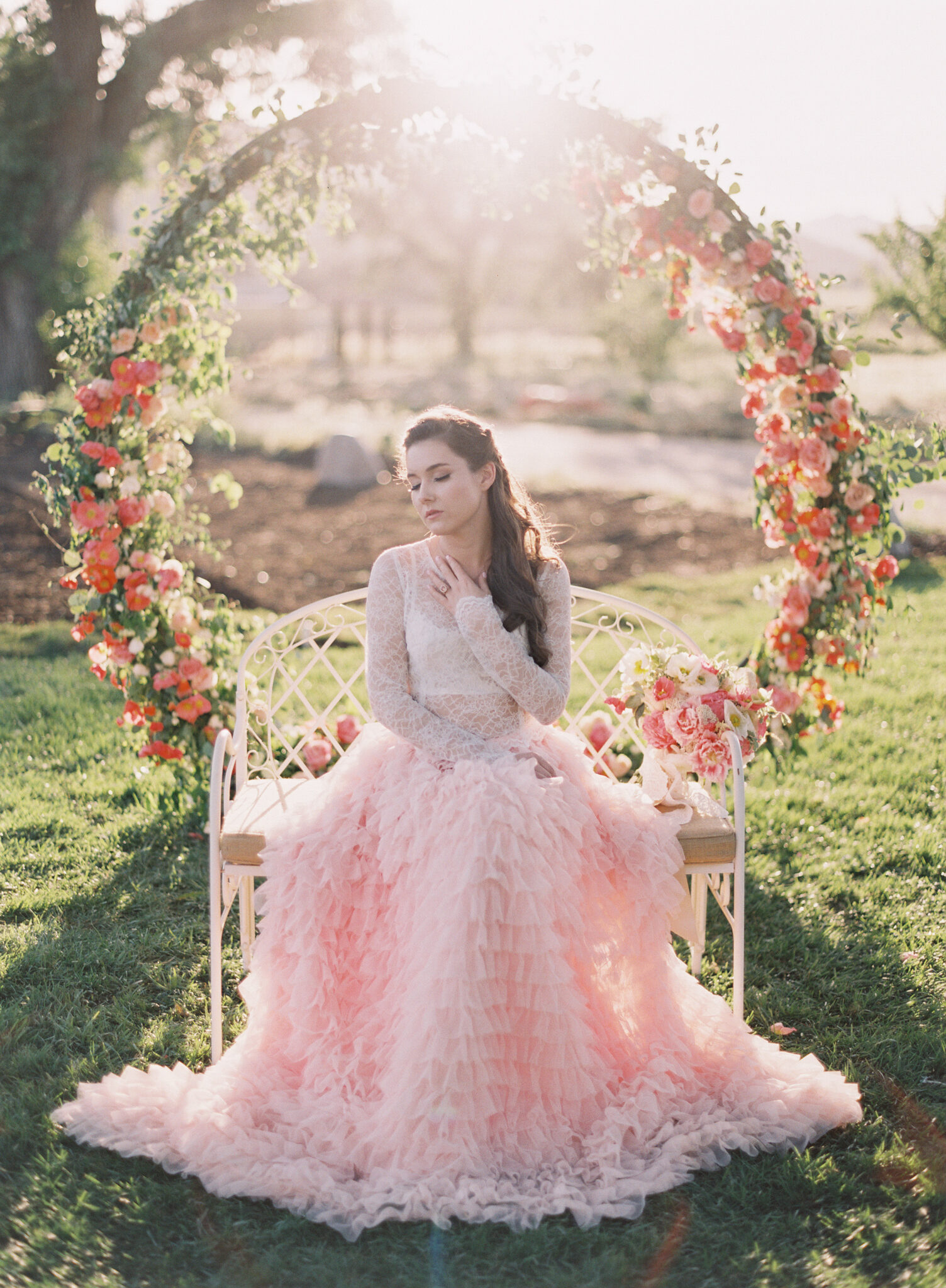 Wedding Ceremony Floral Arch Ideas - Caroline Tran Photography